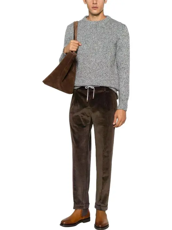 DOPPIAA Marl Knit Crew Neck Sweater - Grey