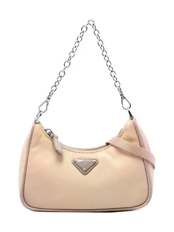 Prada Mini Tessuto Re-edition 2005 Satchel - Neutrals