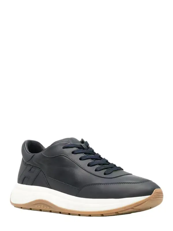 Hogan Logo-patch Leather Sneakers - Blue