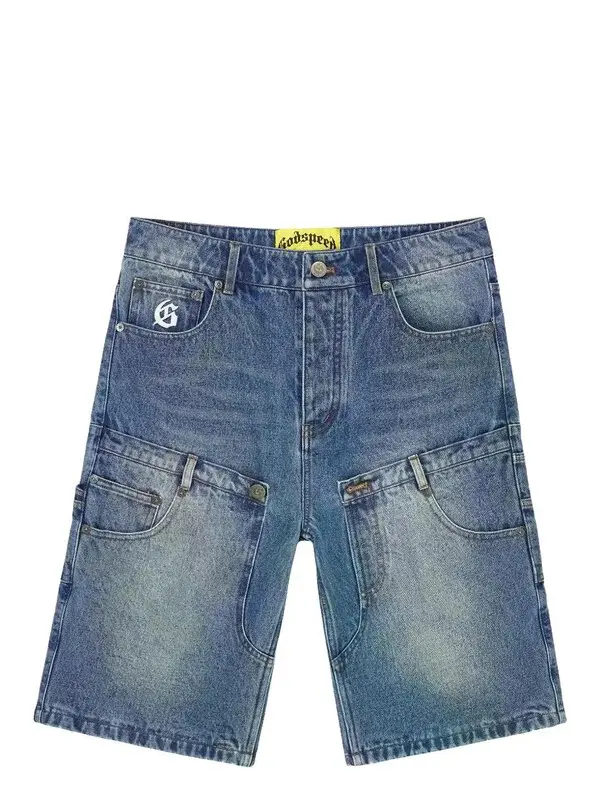 GODSPEED Twin-panel Denim Shorts - Blue
