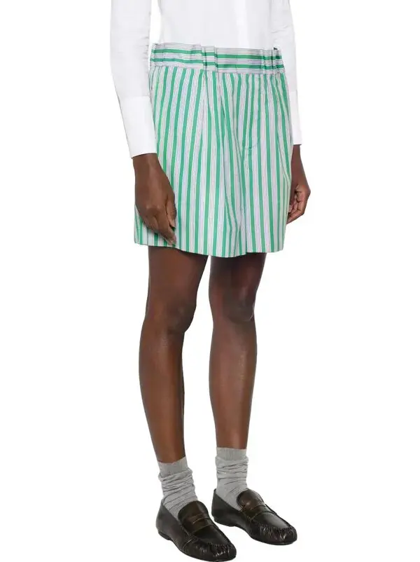 Loewe Striped Pleated Shorts - Green