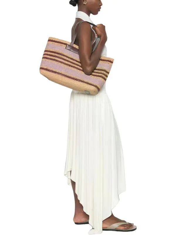 ANYA HINDMARCH Striped Woven Tote Bag - Neutrals