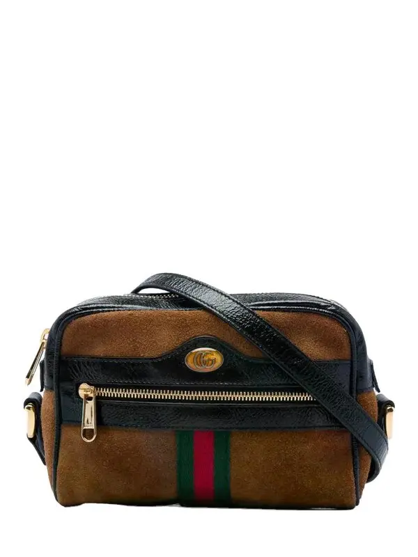 Gucci Ophidia Suede Web Crossbody Bag - Brown