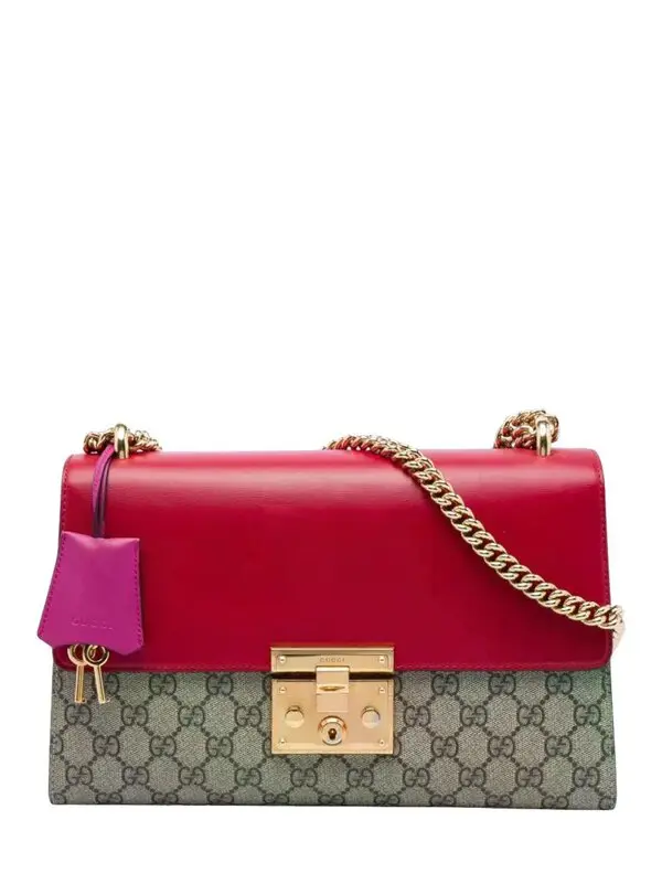 Gucci Gg Supreme Padlock Shoulder Bag - Neutrals