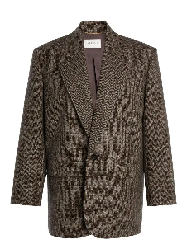 Saint Laurent Virgin Wool Blazer - Grey