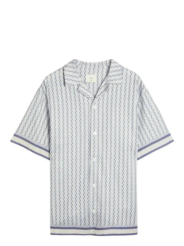 CHE Galliano Printed Woven Shirt - Light Blue