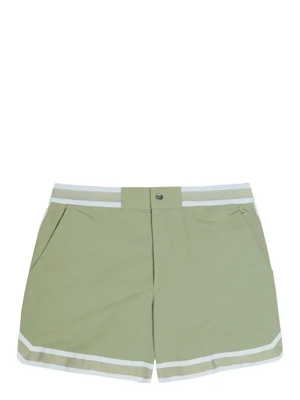 CHE Ché Striped Poplin Swim Shorts - Sage