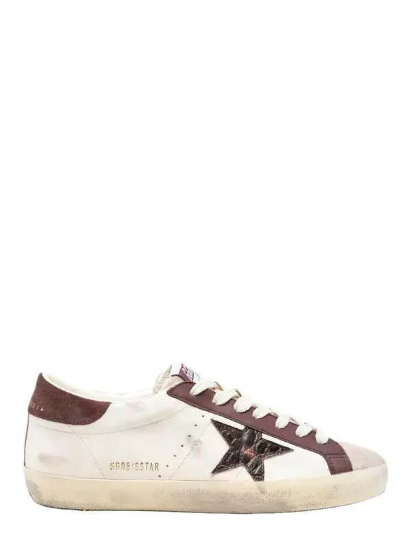 GOLDEN GOOSE Super-star Distressed Leather Sneakers - Neutrals