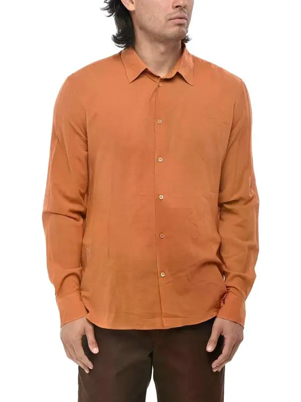 Off-White Embroidered Logo-patch Shirt - Orange