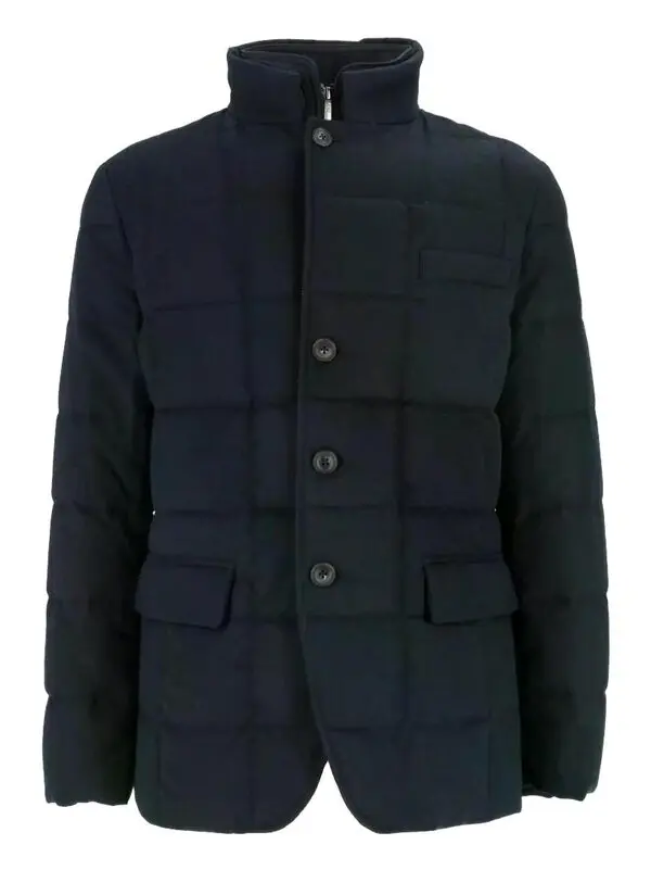 FAY Quilted High-neck Jacket - Blue