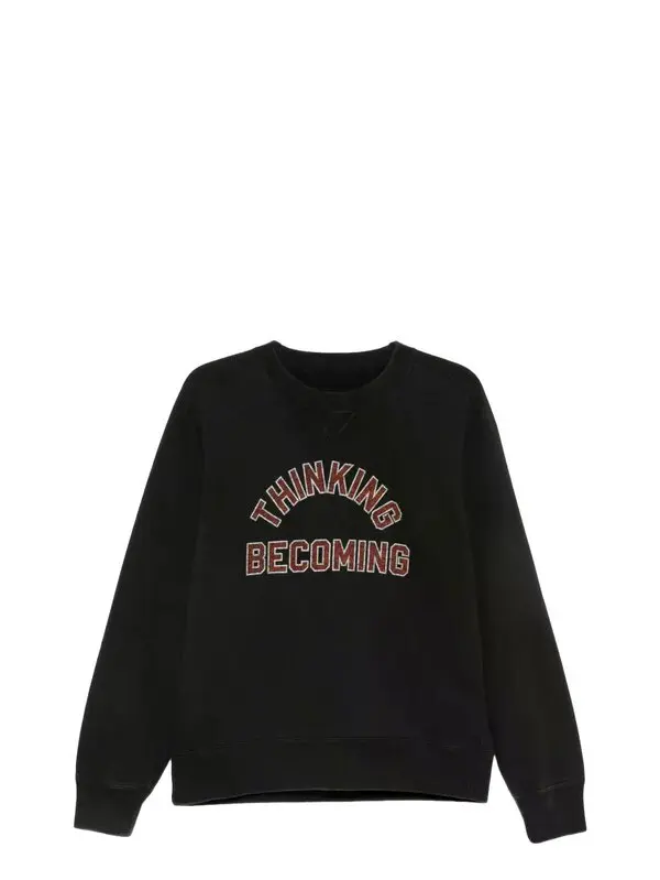 Sacai Slogan Print Sweatshirt - Black