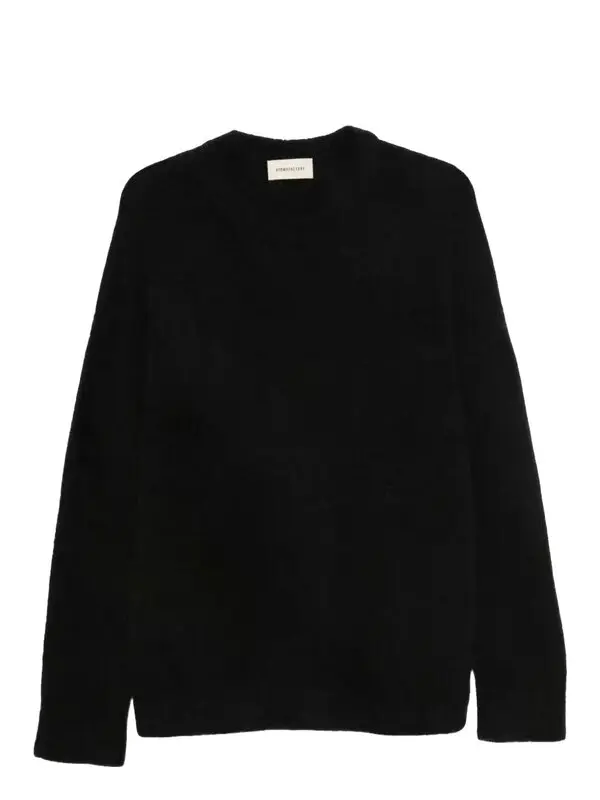 ATOMO FACTORY Crew Neck Long Sleeve Sweater - Black