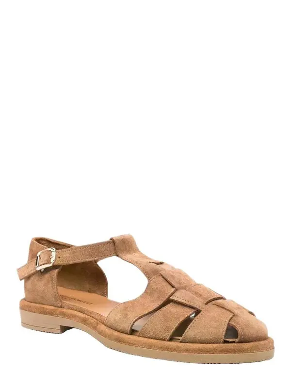 SERGIO MORETTI FIRENZE Buckle-fastening Cage Sandals - Brown