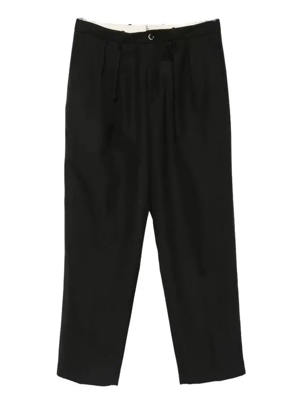NINE:INTHE:MORNING Kai Pleated Straight-leg Trousers - Black