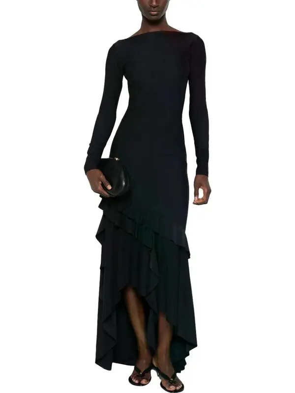 Moschino Asymmetrical Ruffled Dress - Black