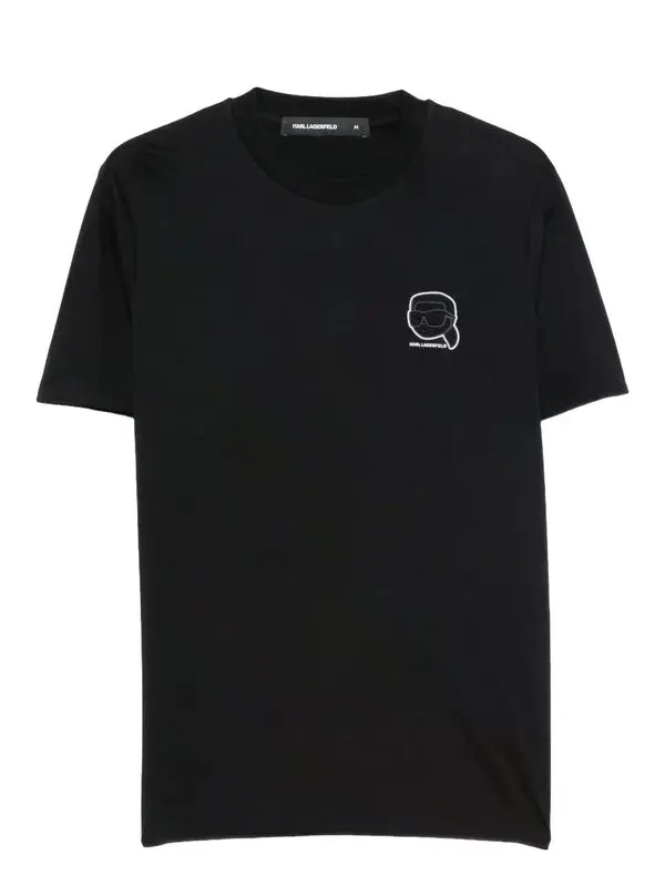 Karl Lagerfeld Logo-patch Cotton T-shirt - Black