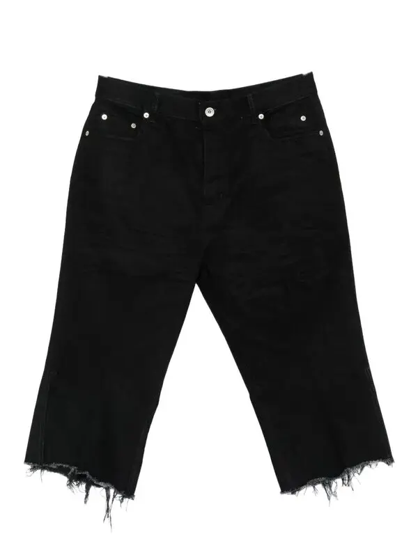 Rick Owens Bolan Cropped Raw-cut Jeans - Black