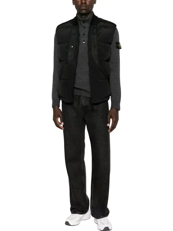 Stone Island Logo Patch Padded Gilet - Black
