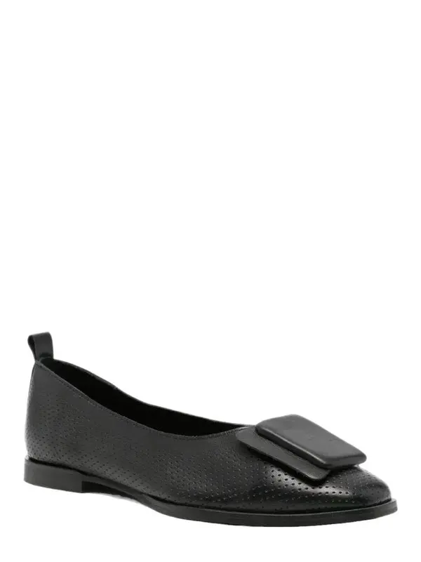 SERGIO MORETTI FIRENZE Perforated Ballet Flats - Black