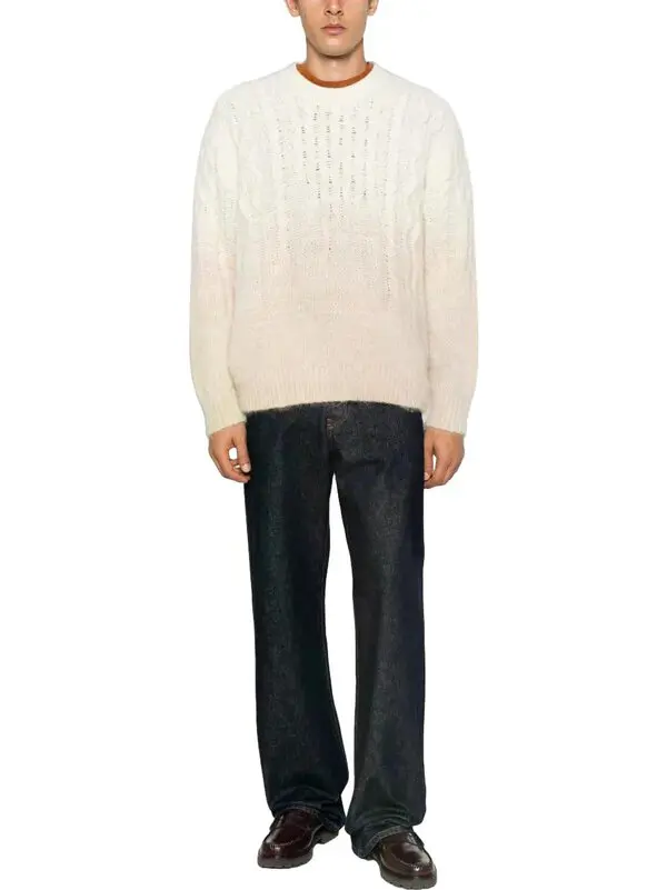 ATOMO FACTORY Cable-knit Ombré-effect Sweater - Neutrals