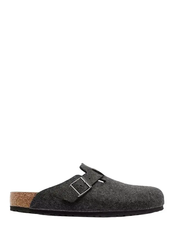 BIRKENSTOCK Boston Round-toe Felt Slippers - Grey
