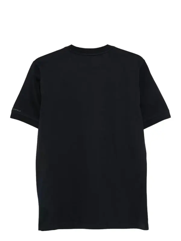 Karl Lagerfeld Monogram-embroidered T-shirt - Blue