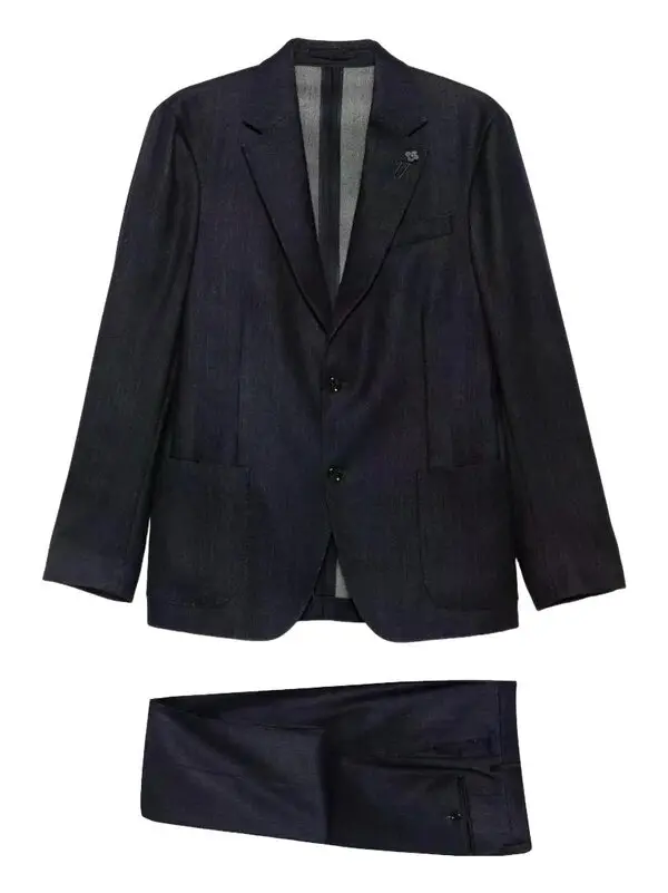 LARDINI Single-breasted Wool Suit - Blue