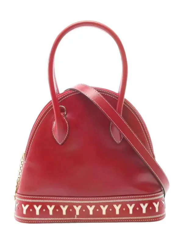 Saint Laurent Calf Leather Y-cutout Handbag - Red