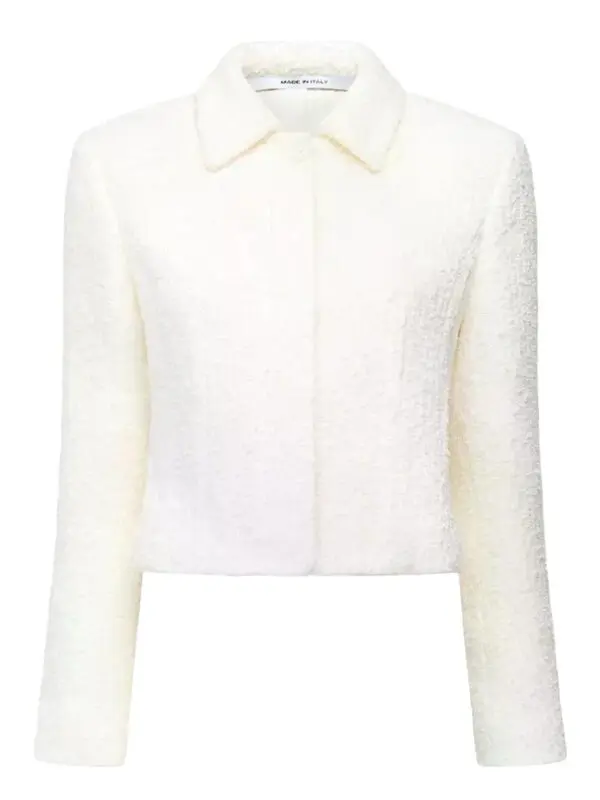 Another Tomorrow Long Sleeve Textured Jacket - Neutrals