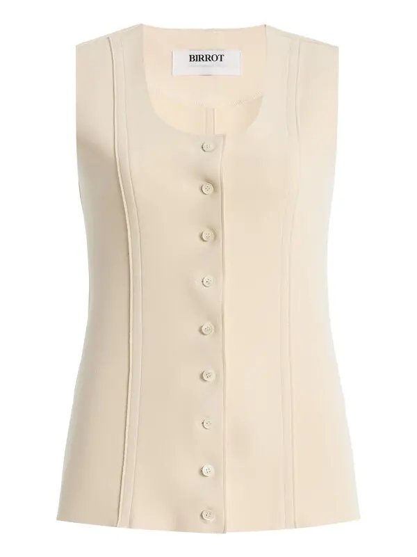 BIRROT Fitted Crepe Vest - Yellow