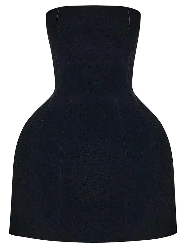 RASARIO Sculpted Velvet Mini Dress - Black