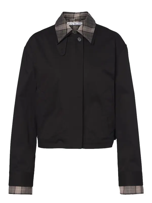 Acne Studios Layered Cotton Twill Jacket - Black