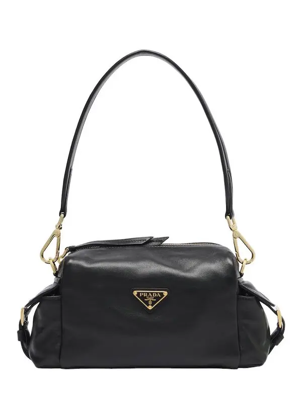 Prada Lamb Leather Shoulder Bag - Black