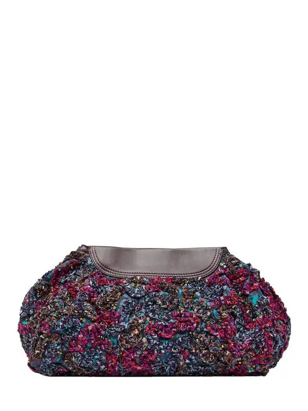 Dries Van Noten Small Embellished Leather-trimmed Clutch - Multicoloured