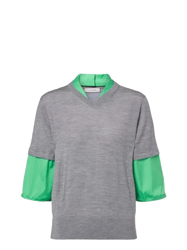 Dorothee Schumacher Layered Virgin Wool Top - Grey