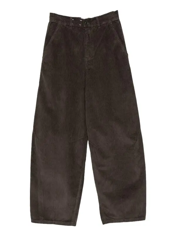 ALYSI Velvet Barrel Trousers - Brown