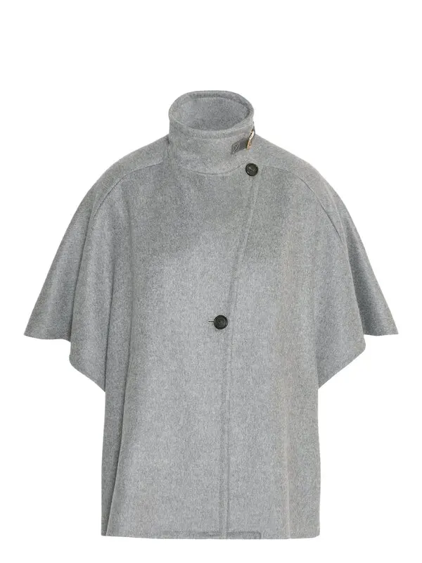 Max Mara Cashmere High-neck Cape Jacket - Grey