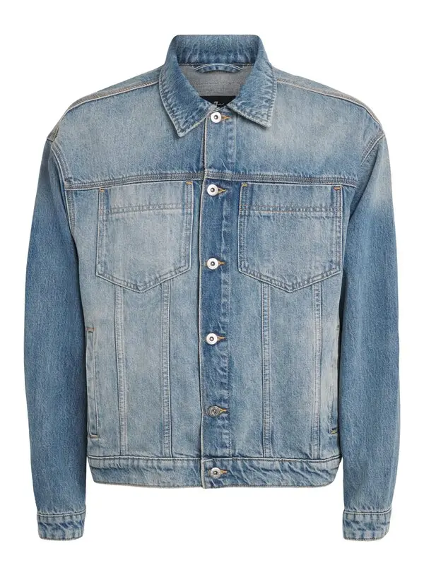 7 For All Mankind Distressed Denim Jacket - Blue
