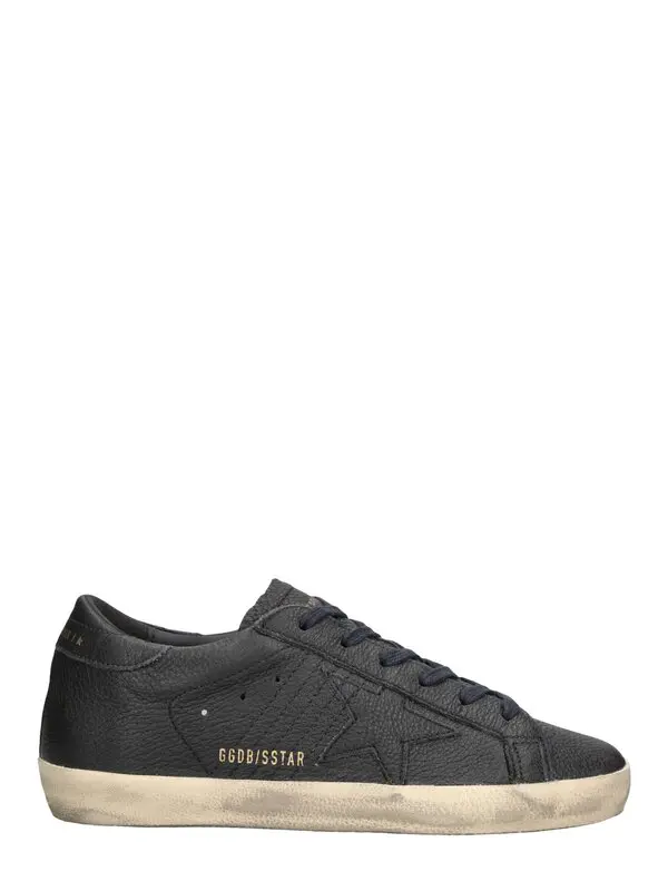 GOLDEN GOOSE Leather Superstar Sneakers - Navy