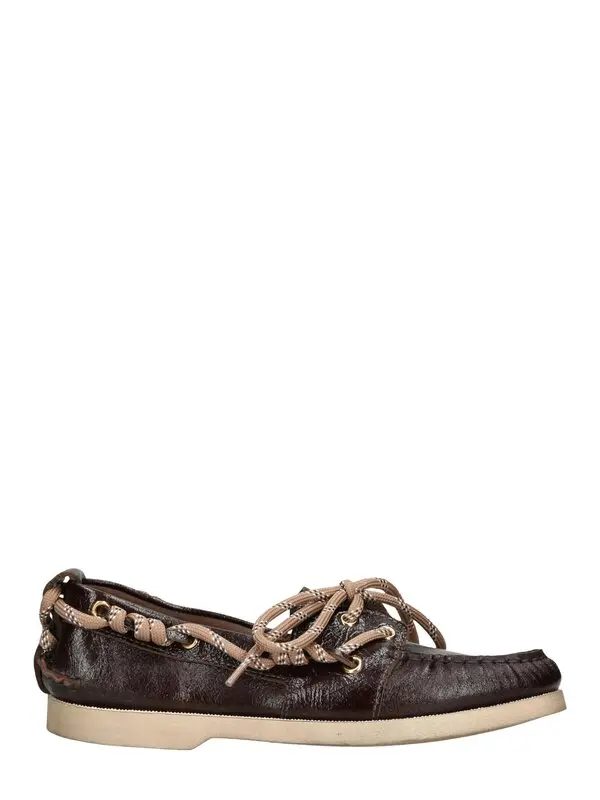 GOLDEN GOOSE Leather Boat Shoes - Brown