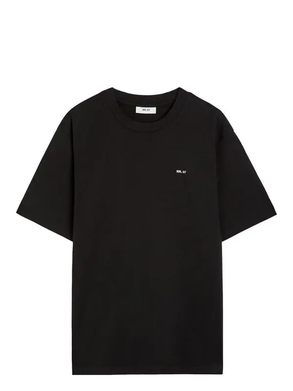 Nn07 Adam Logo-embroidered Cotton T-shirt - Black