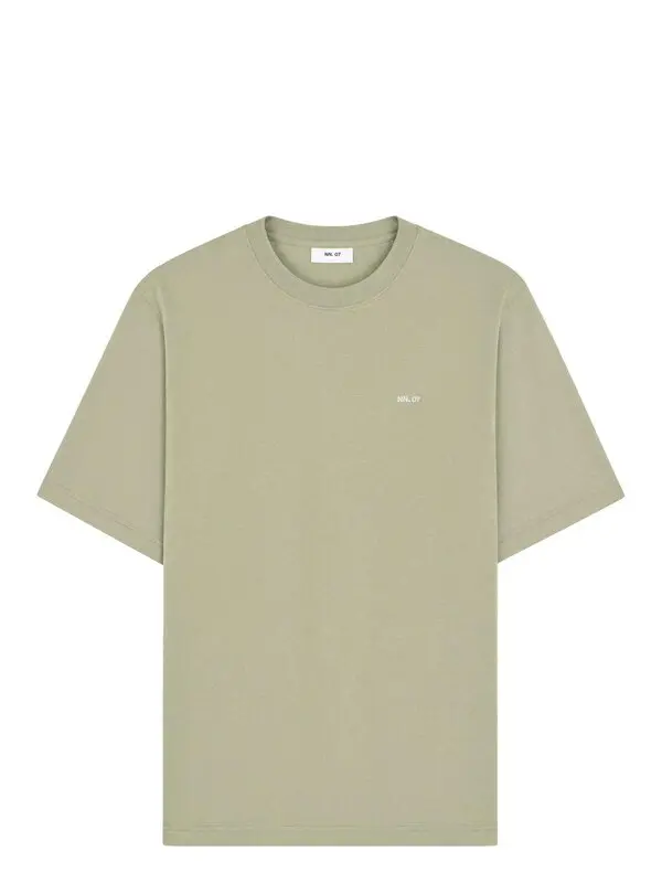 Nn07 Adam Logo-embroidered Cotton T-shirt - Sage