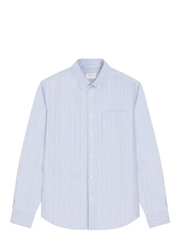 PERCIVAL Striped Cotton Oxford Shirt - Light Blue
