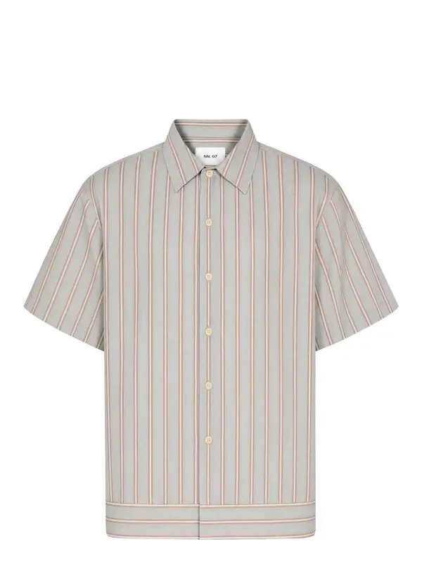 Nn07 Reed Striped Cotton Shirt - Red
