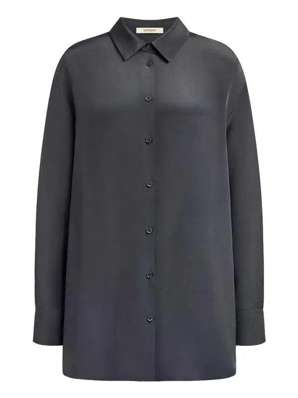 12 STOREEZ Mulberry Silk Shirt - Grey