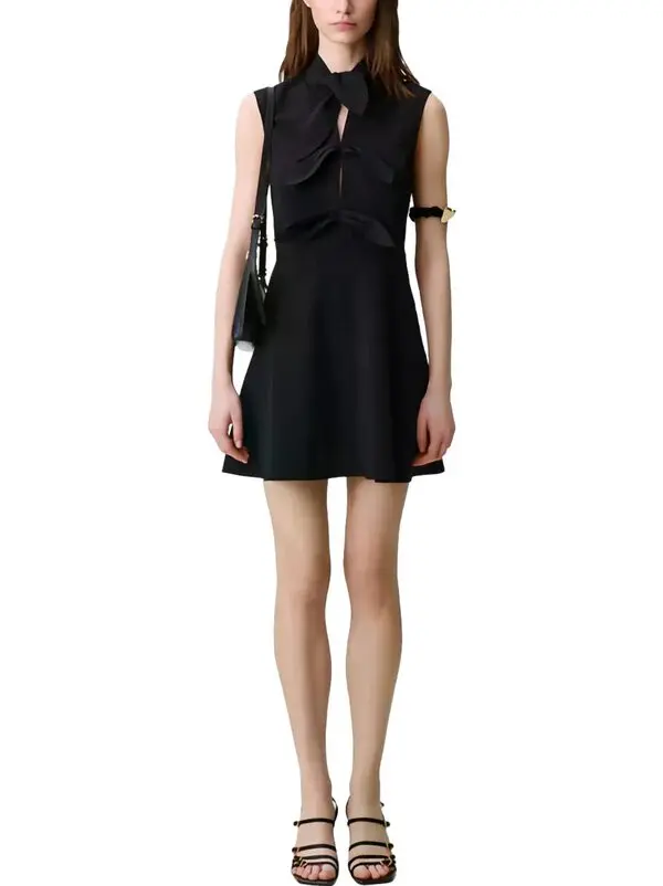 Claudie Pierlot Sleeveless Tie-neck Mini Dress - Black