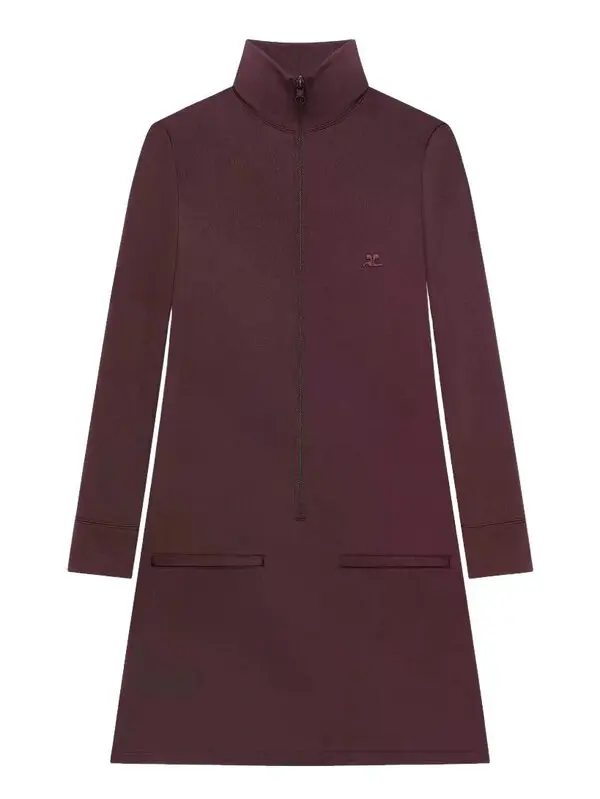 COURREGES Zipped Long-sleeved Mini Dress - Red