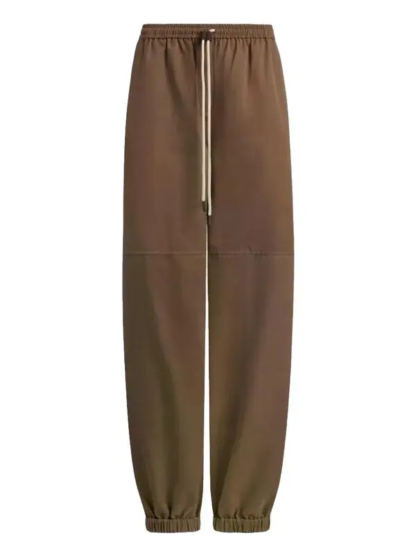 12 STOREEZ Drawstring Track Pants - Brown