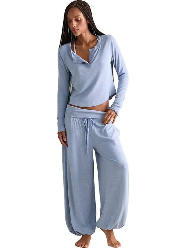 INTIMATELY Dream State Wide Leg Joggers - Soft Chambray