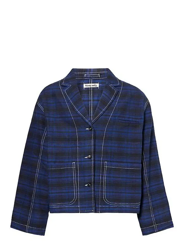 STORY MFG. Cove Check Cotton Jacket - Solar Check